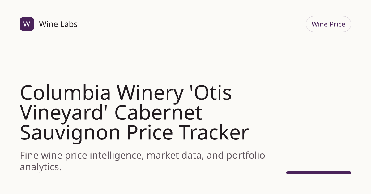 Columbia Winery 'Otis Vineyard' Cabernet Sauvignon Price Tracker ...
