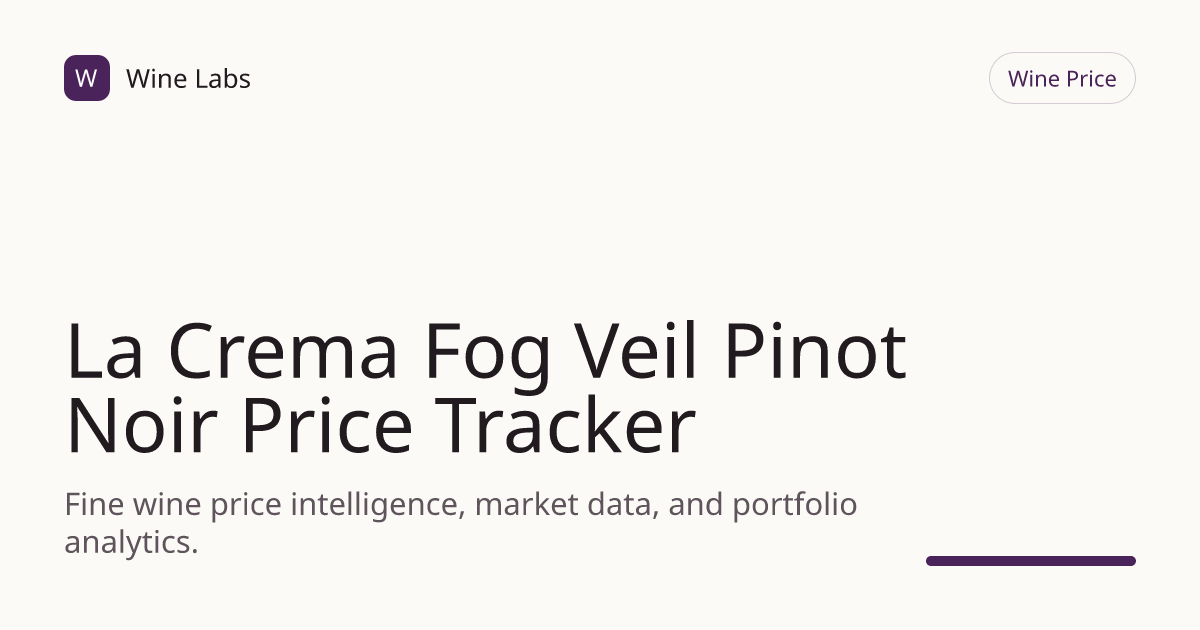 La Crema Fog Veil Pinot Noir Price Tracker & Historical Chart | Wine Labs
